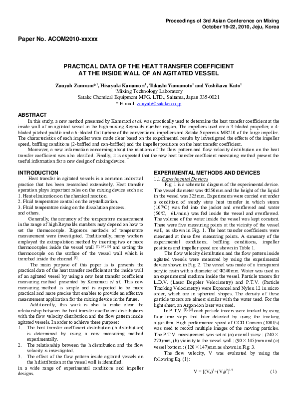 (PDF) Practical Data of the Heat Transfer Coefficient at the Inside ...
