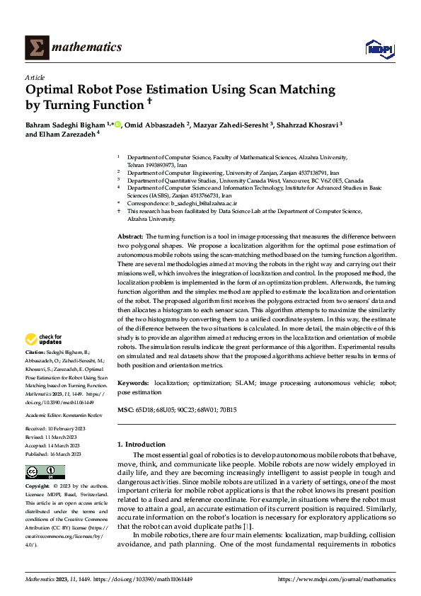 Pdf Optimal Robot Pose Estimation Via Scan Matching