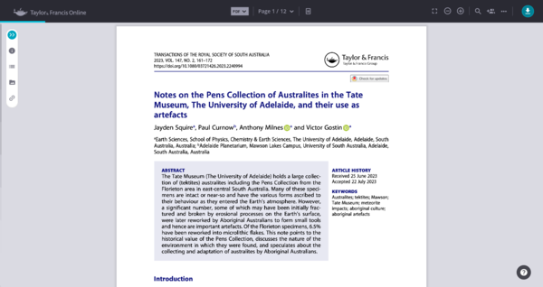 (PDF) Notes on the Pens Collection of Australites in the Tate Museum ...