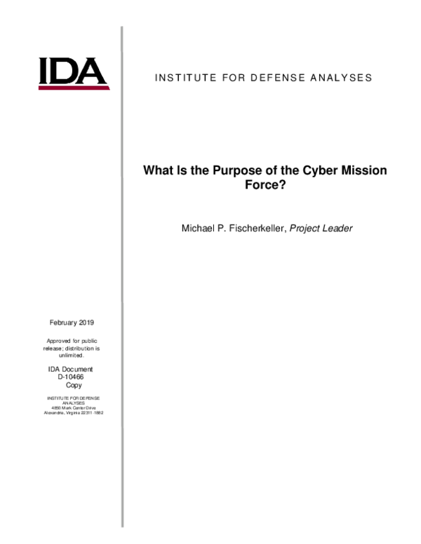 (PDF) What is the Purpose of the Cyber Mission Force