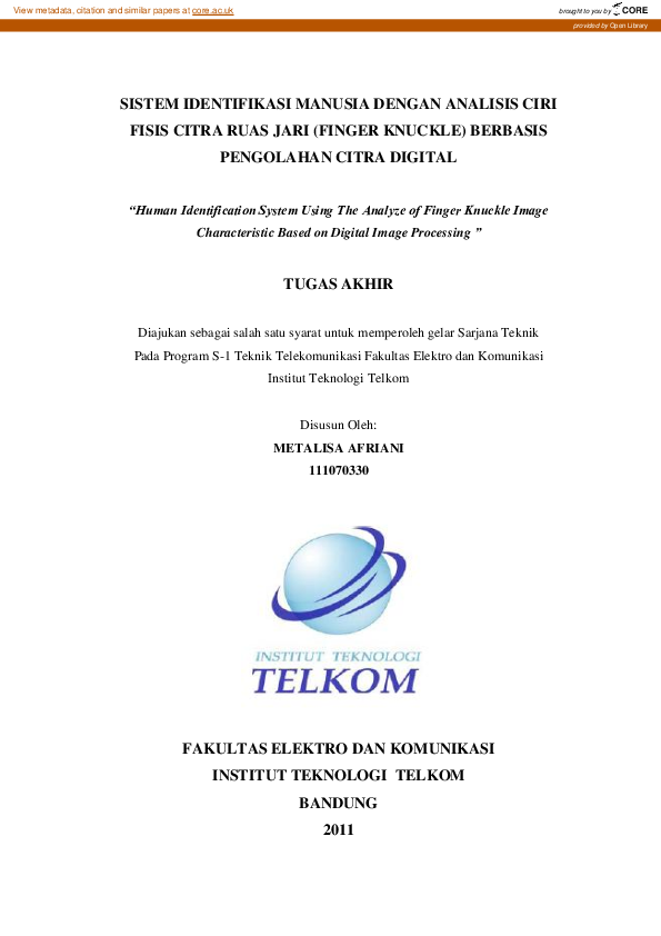 (PDF) Sistem Identifikasi Manusia Dengan Analisis Ciri Fisis Citra Ruas ...