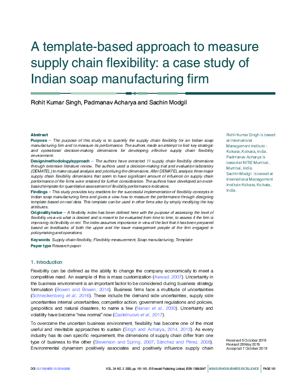 (PDF) A template-based approach to measure supply chain flexibility: a ...