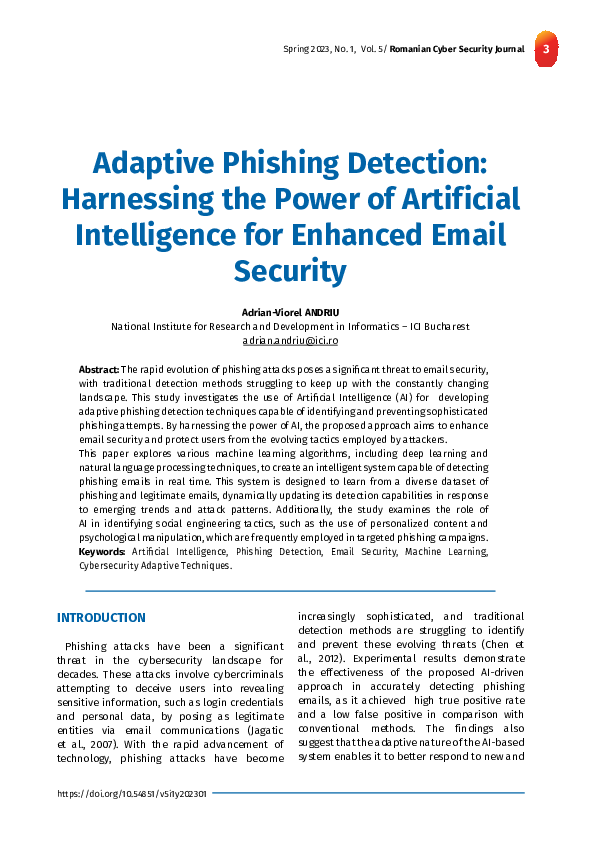 (PDF) Adaptive Phishing Detection: Harnessing the Power of Artificial ...