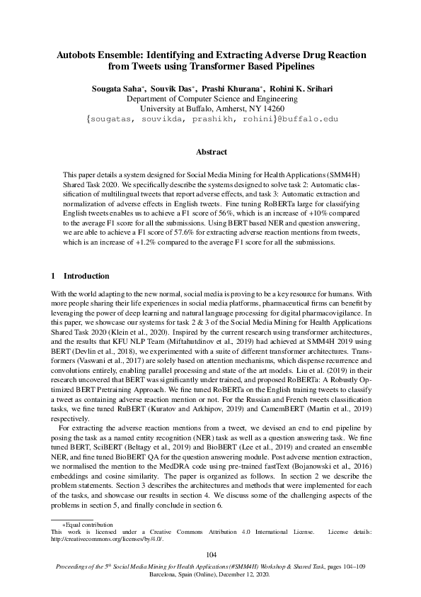 Pdf Autobots Ensemble Identifying And Extracting Adverse Drug