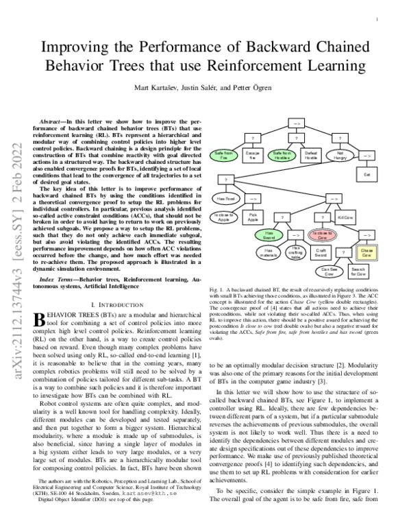 (PDF) Improving the Performance of Backward Chained Behavior Trees that ... (PDF) Improving the Performance of Backward Chained Behavior Trees that ...