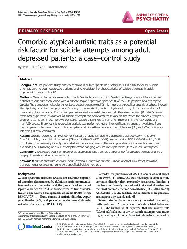 (PDF) Comorbid atypical autistic traits as a potential risk factor for suicide attempts among ...