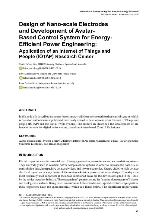 (PDF) Design of Nano-scale Electrodes and Development of Avatar-Based Control System for Energy ...