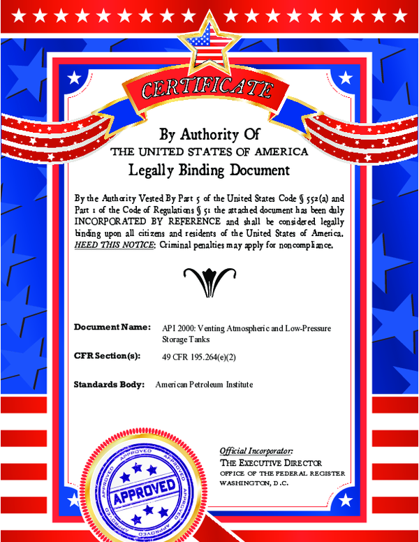 (PDF) Api.2000. Venting Atmospheric and Low-Pressure Storage Tanks