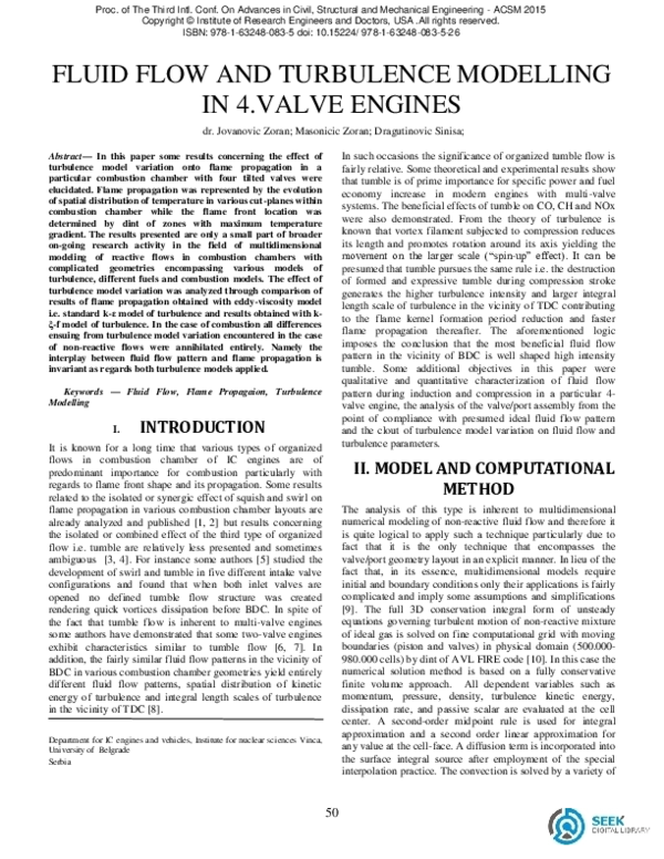 (PDF) Fluid Flow And Turbulence Modelling In 4 Valve Engines