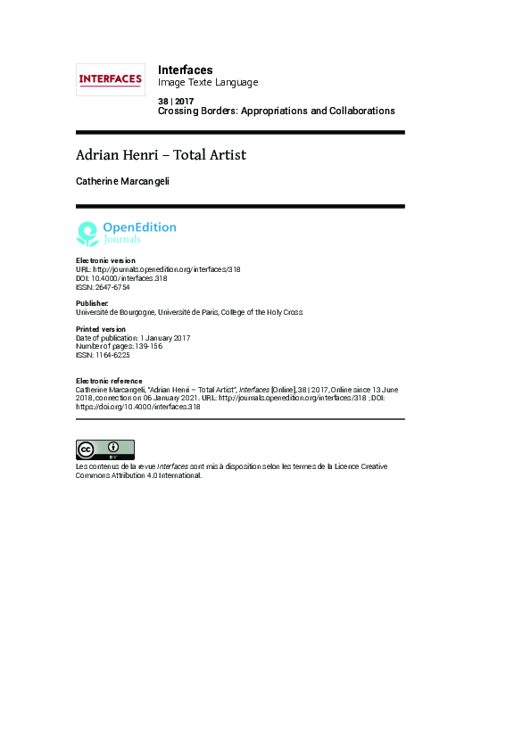 (PDF) Adrian Henri, Total Artist