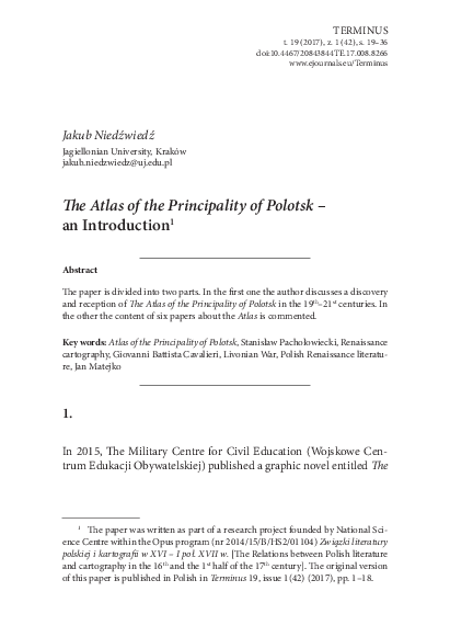 (PDF) The Atlas of the Principality of Polotsk : an introduction