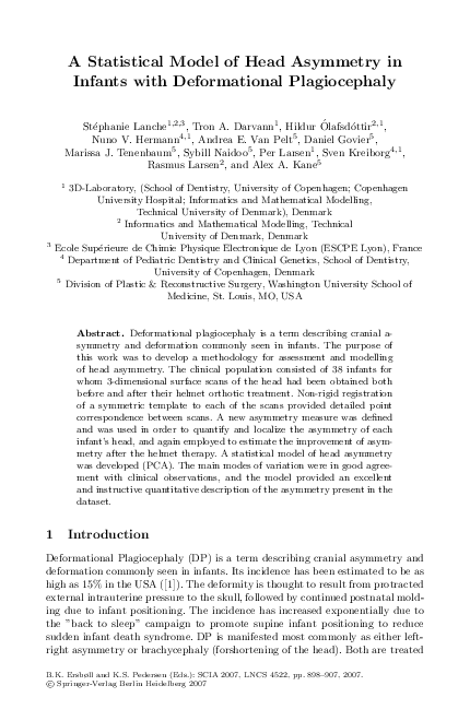 (PDF) A Statistical Model of Head Asymmetry in Infants with ...