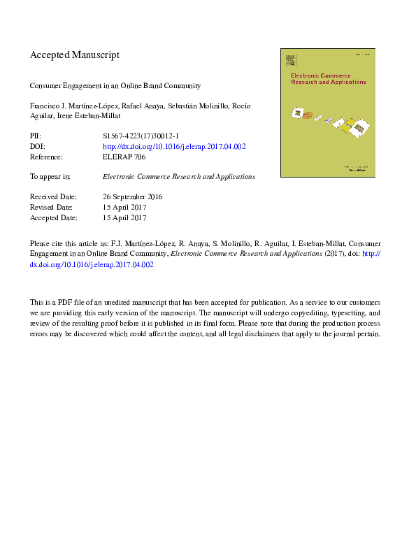 Pdf Consumer Engagement In An Online Brand Community Development And Validation Of A Scale