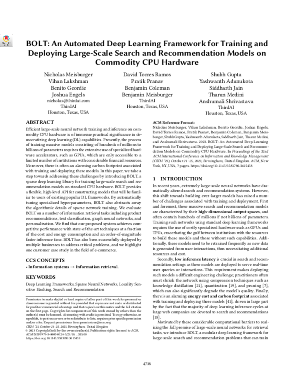 (PDF) BOLT: An Automated Deep Learning Framework for Training and Deploying Large-Scale Search ...