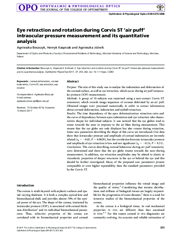 (PDF) Eye retraction and rotation during Corvis ST ‘air puff ...