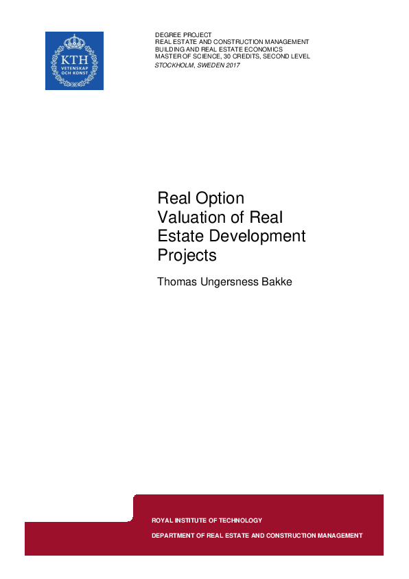 (PDF) Real Option Valuation of Real Estate Development Projects