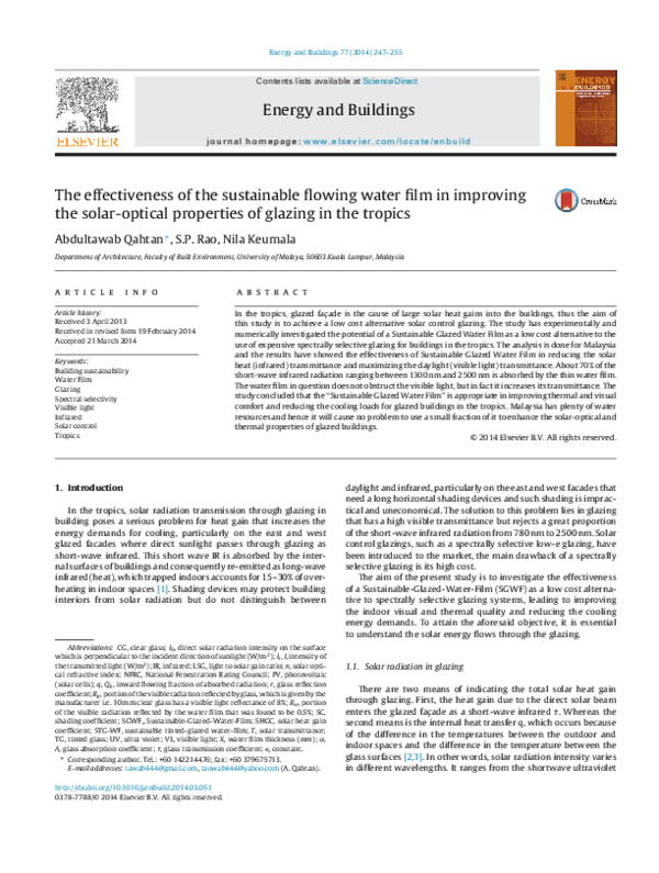 (PDF) The effectiveness of the sustainable flowing water film in ...