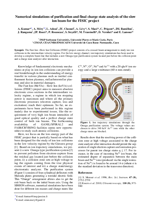 (PDF) Numerical simulations of purification and final charge state ...