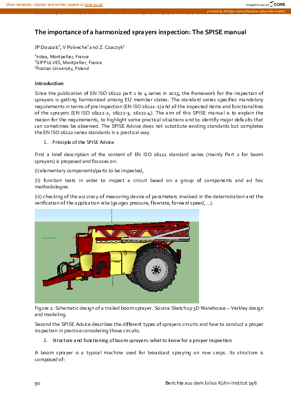 (PDF) The importance of a harmonized sprayers inspection: The SPISE manual