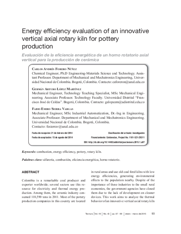 (PDF) Energy efficiency of an innovative vertical axial rotary kiln for ...