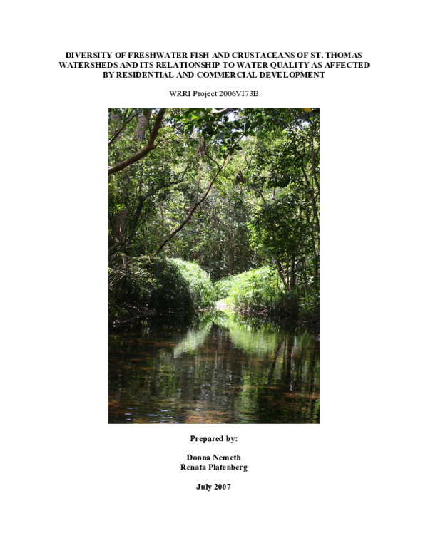 (PDF) Diversity of Freshwater Fish and Crustaceans of St. Thomas ...