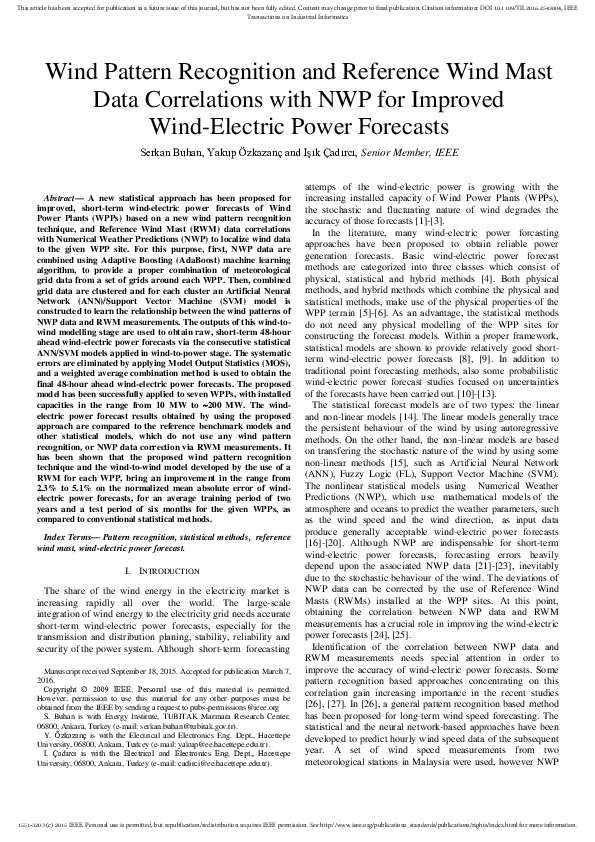 (PDF) Wind Pattern Recognition and Reference Wind Mast Data Correlations With NWP for Improved ...