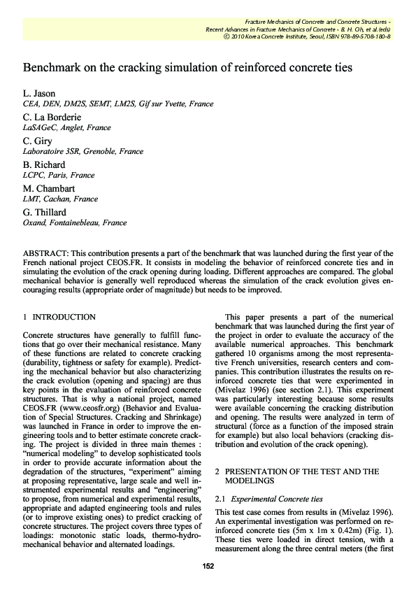 (PDF) Benchmark on the cracking simulation of reinforced concrete ties