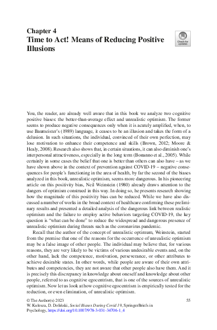 (PDF) Time to Act! Means of Reducing Positive Illusions