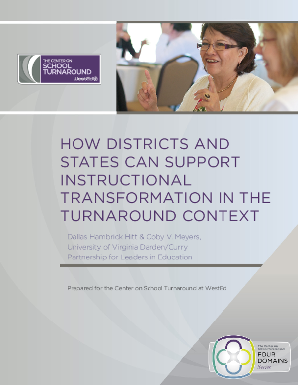 (PDF) How Districts and States Can Support Instructional Transformation ...