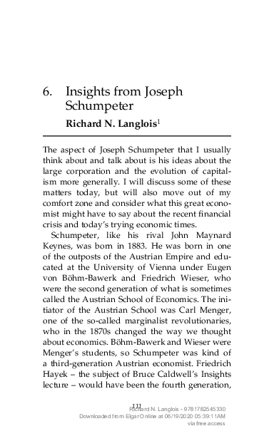 (PDF) Insights from Joseph Schumpeter