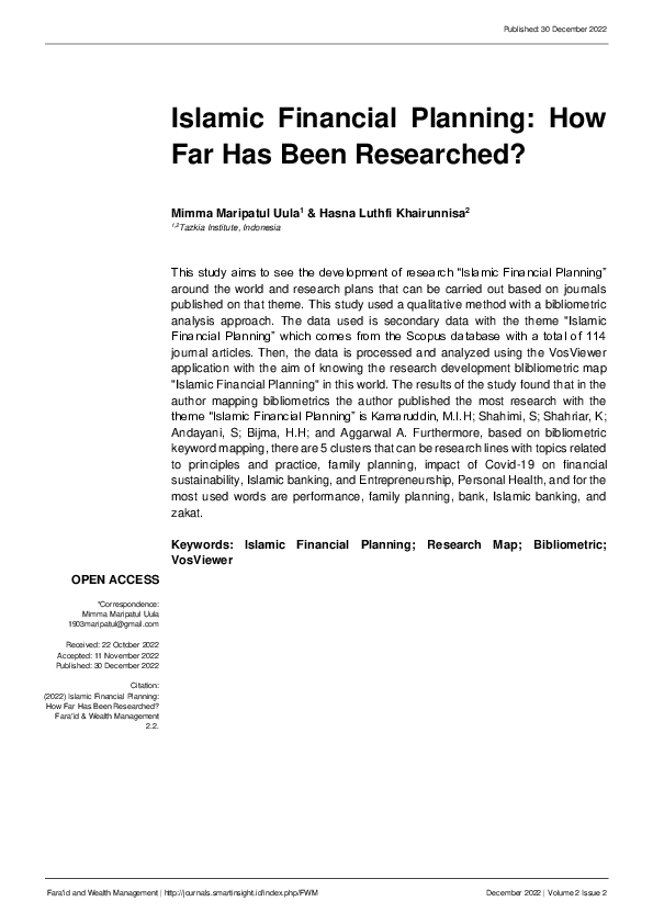 (PDF) Islamic Financial Planning