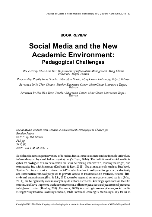 (PDF) Social Media and the New Academic Environment: Pedagogical Challenges