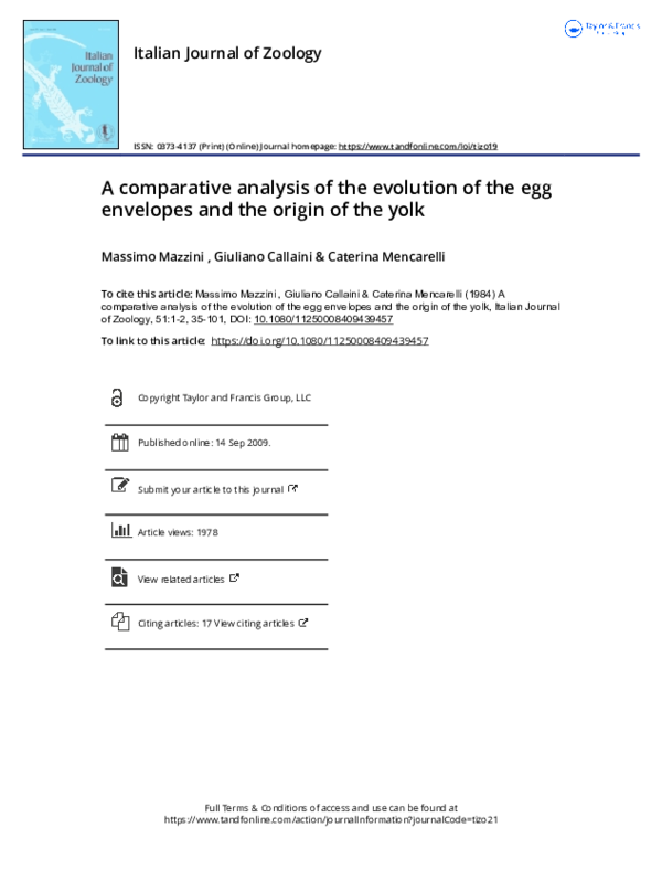 (PDF) A comparative analysis of the evolution of the egg envelopes and ...
