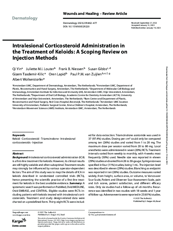 (PDF) Intralesional Corticosteroid Administration in the Treatment of Keloids: A Scoping Review ...