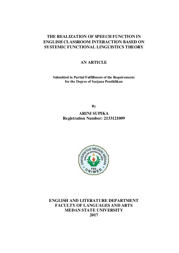 (PDF) The Realization of Speech Function in English Classroom ...