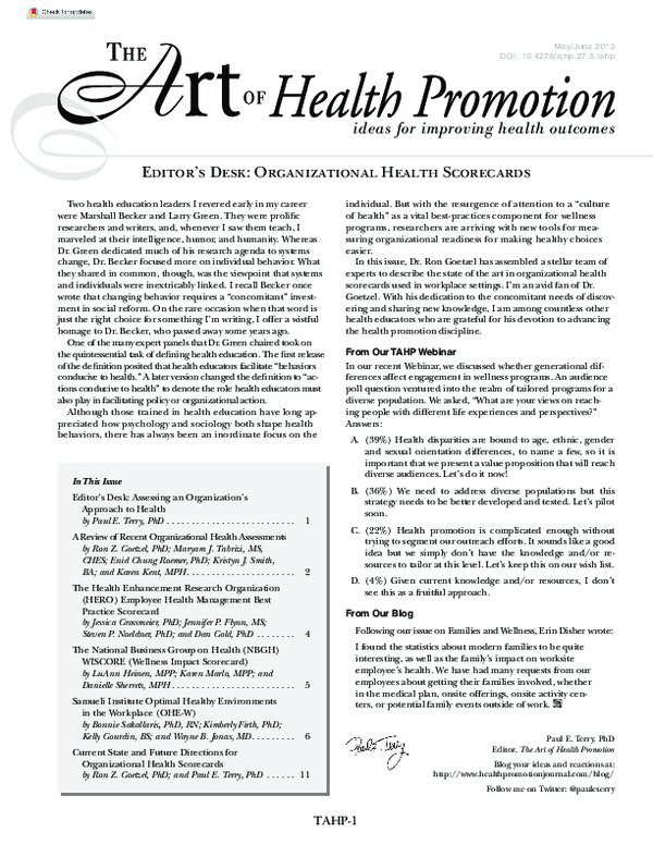 (PDF) The Art of Health Promotion