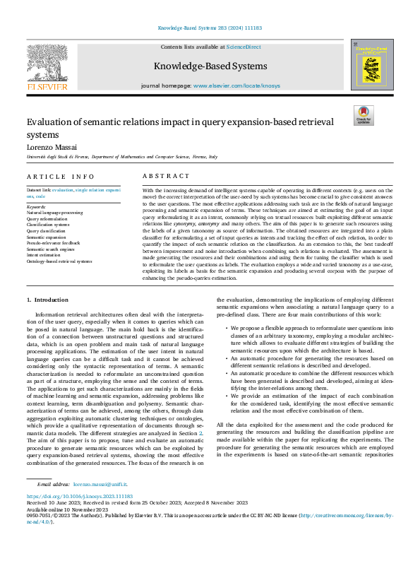 (PDF) Knowledge-Based Systems | Lorenzo Massai - Academia.edu