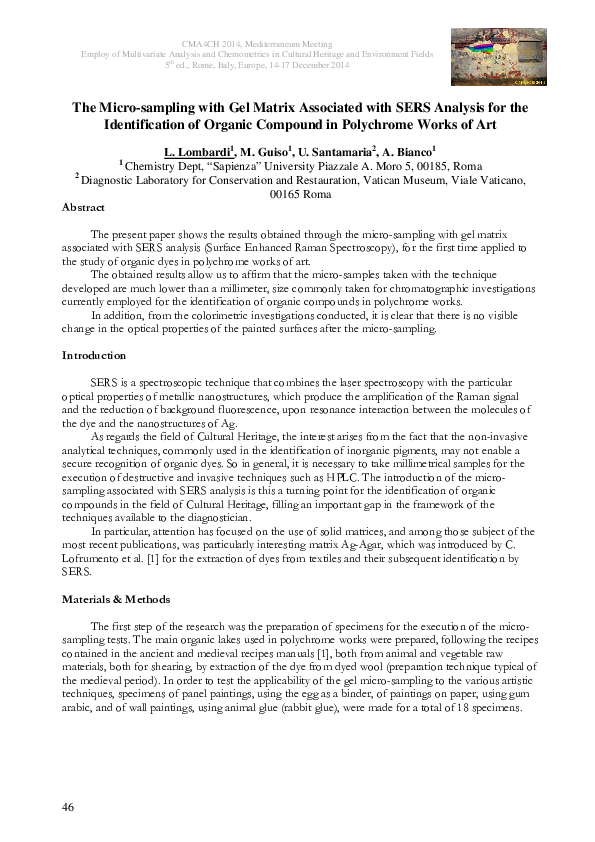 (PDF) The Micro-sampling with Gel Matrix Associated with SERS Analysis ...