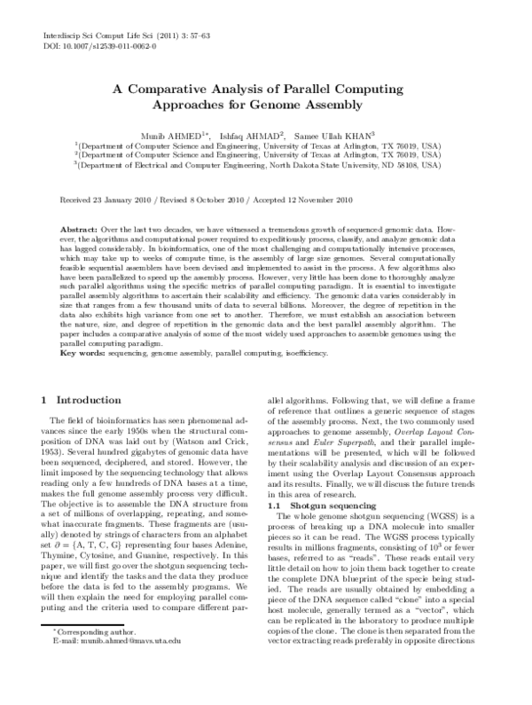 (PDF) A comparative analysis of parallel computing approaches for genome assembly