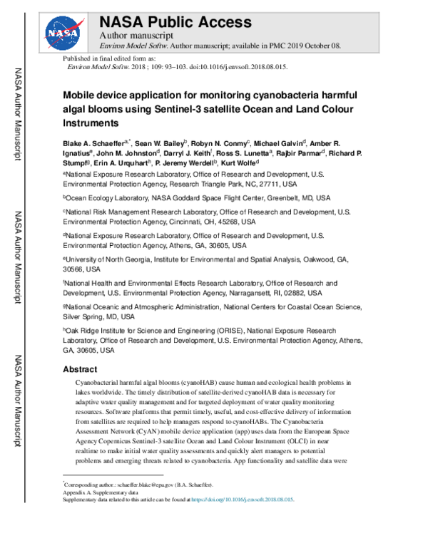 (PDF) Mobile device application for monitoring cyanobacteria harmful ...