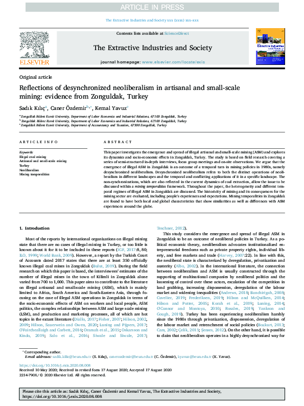 (PDF) Reflections of desynchronized neoliberalism in artisanal and ...