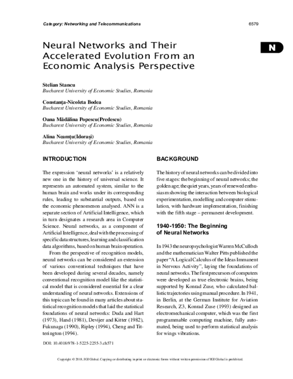 (PDF) Neural Networks and Their Accelerated Evolution From an Economic ...