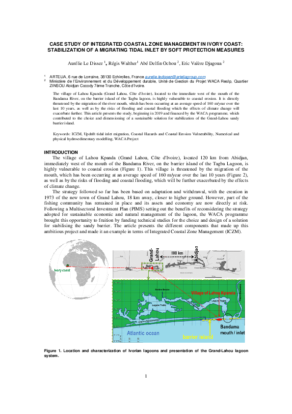 (PDF) CASE STUDY OF INTEGRATED COASTAL ZONE MANAGEMENT IN IVORY COAST: STABILIZATION OF A ...