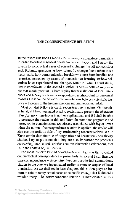 (PDF) The Correspondence Relation