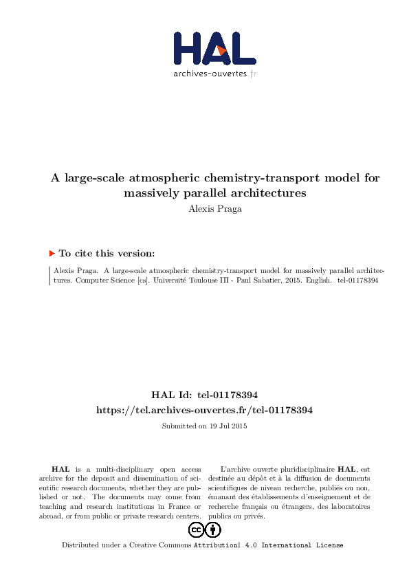 (PDF) A large-scale atmospheric chemistry-transport model for massively parallel architectures ...