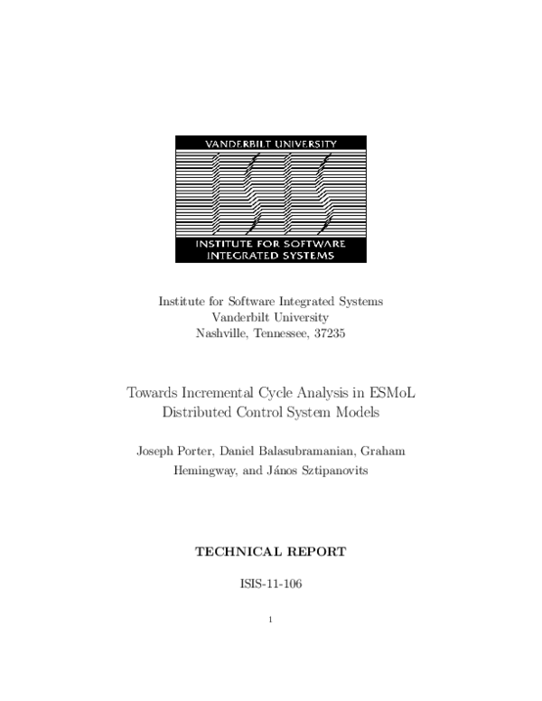 Pdf Towards Incremental Cycle Analysis In Esmol Distributed Control System Models