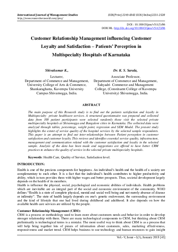 (PDF) Customer Relationship Management influencing Customer Loyalty and ...
