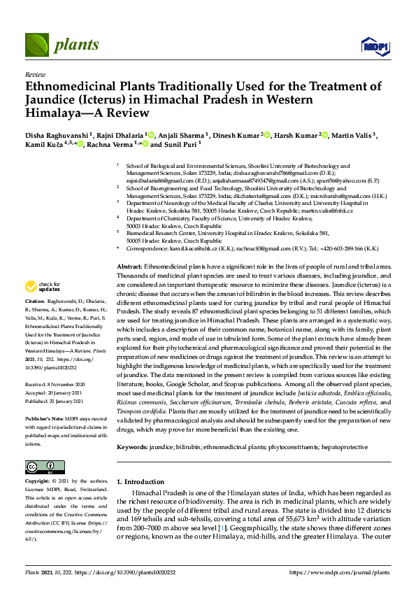 (PDF) Ethnomedicinal Plants Traditionally Used for the Treatment of Jaundice (Icterus) in ...