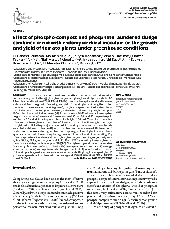 (PDF) Eﬀect of phospho-compost and phosphate laundered sludge combined ...