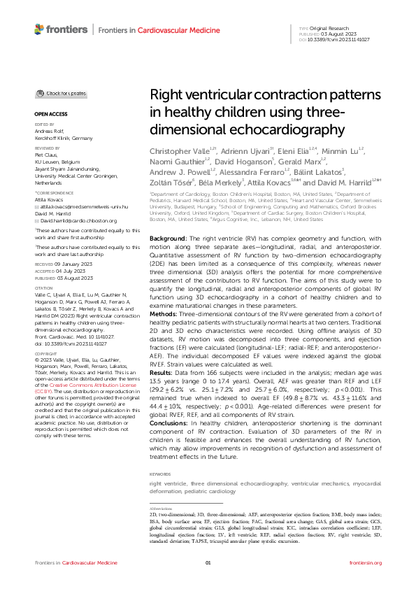 (PDF) Right ventricular contraction patterns in healthy children using ...